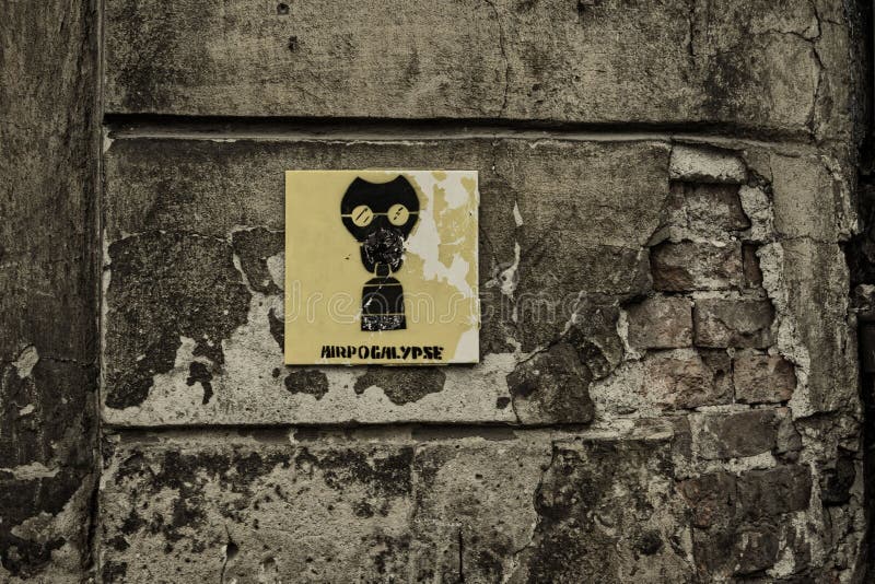 Apocalypse Symbol Painted on Ruin Wall Stock Image - Image of fear ...