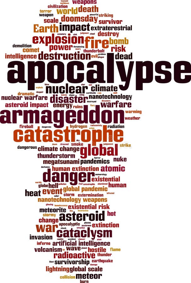 Apocalypse word cloud stock vector. Illustration of global - 183301731