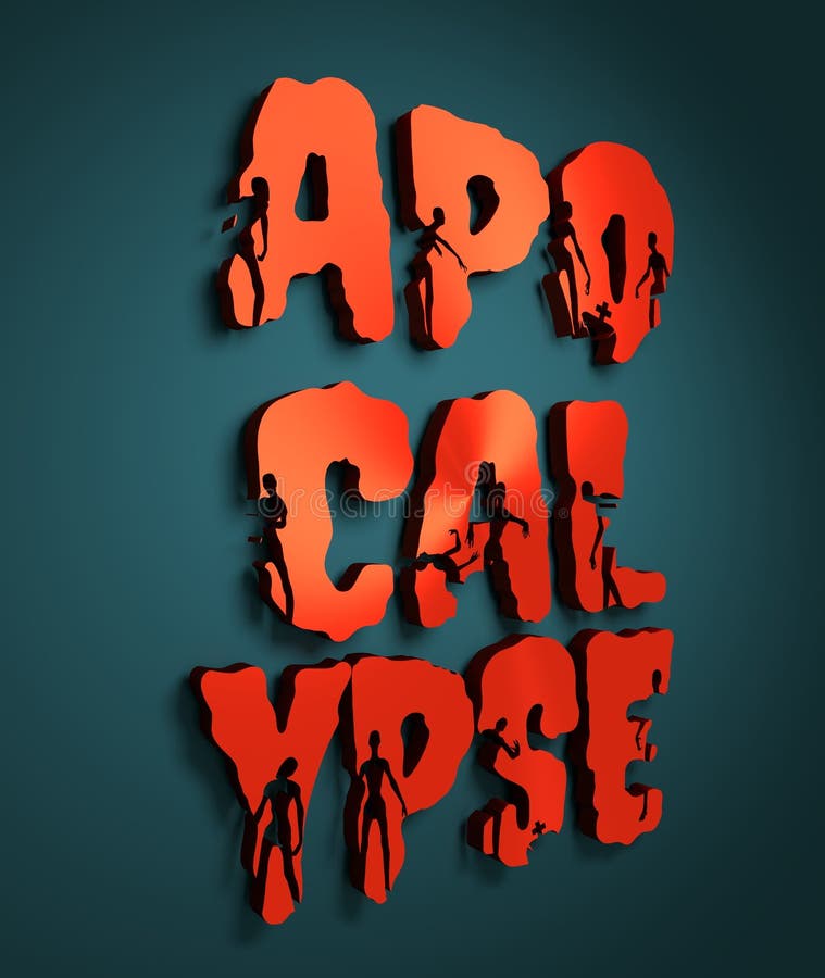 Apocalypse Word and Silhouettes on Them Stock Vector - Illustration of ...