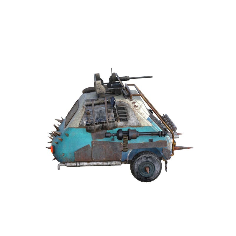 Apocalyptic Car with Weapon and Equipment. Stock Illustration ...