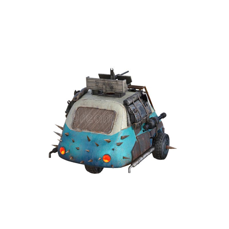 Apocalyptic Car with Weapon and Equipment. Stock Illustration ...