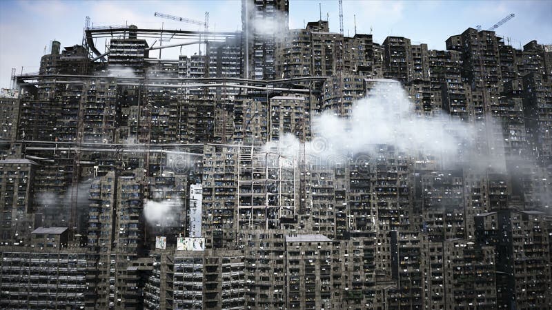 Apocalyptic City Build. Overpopulation Problem. Realistic 4k Animation ...