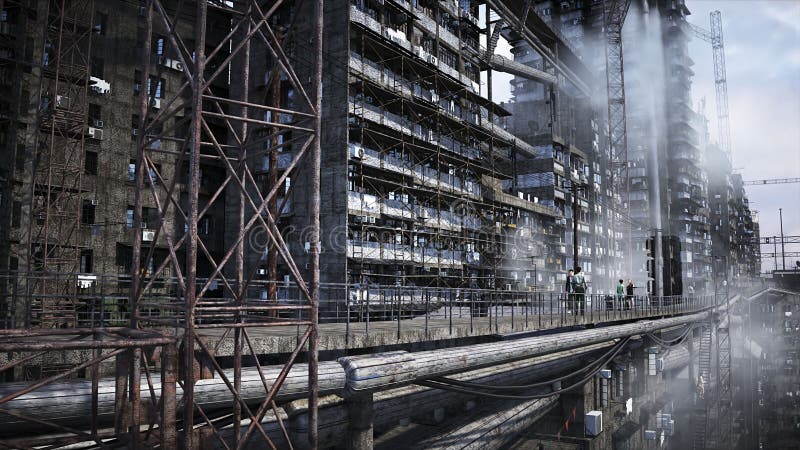 Apocalyptic City Build. Overpopulation Problem. Realistic 4k Animation ...