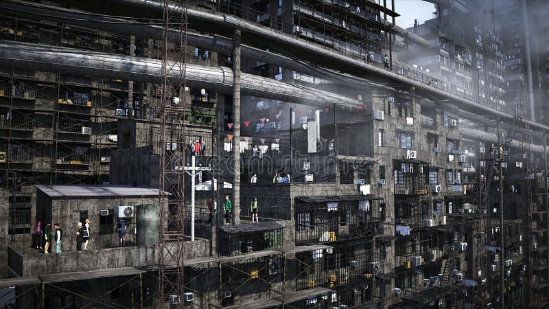 Apocalyptic City Build. Overpopulation Problem. Realistic 4k Animation ...