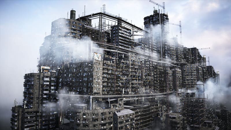 Apocalyptic City Build. Overpopulation Problem. Realistic 4k Animation ...