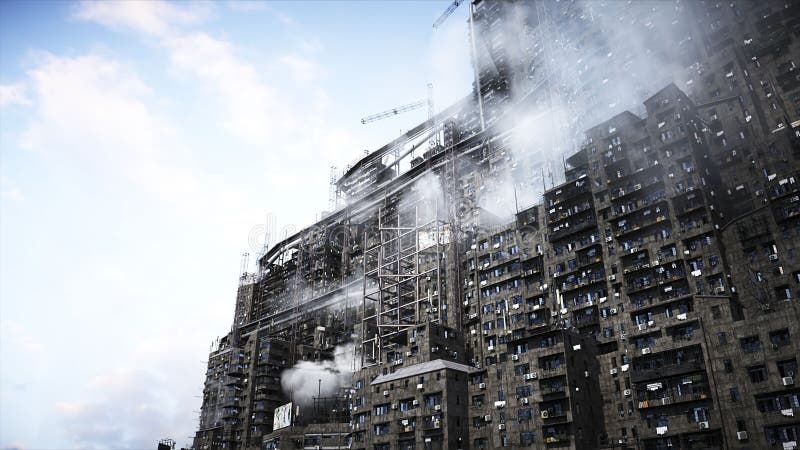 Apocalyptic City Build. Overpopulation Problem. Realistic 4k Animation ...