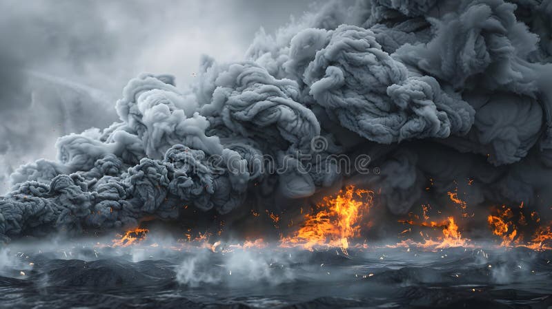 Apocalyptic 3D Fire and Smoke Background Stock Illustration ...