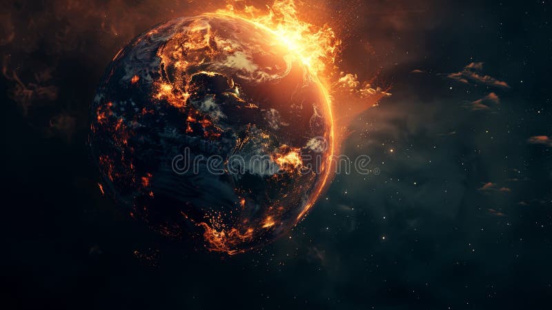 Apocalyptic Fire Consuming Earth, Symbolizing End Times, in 8K ...