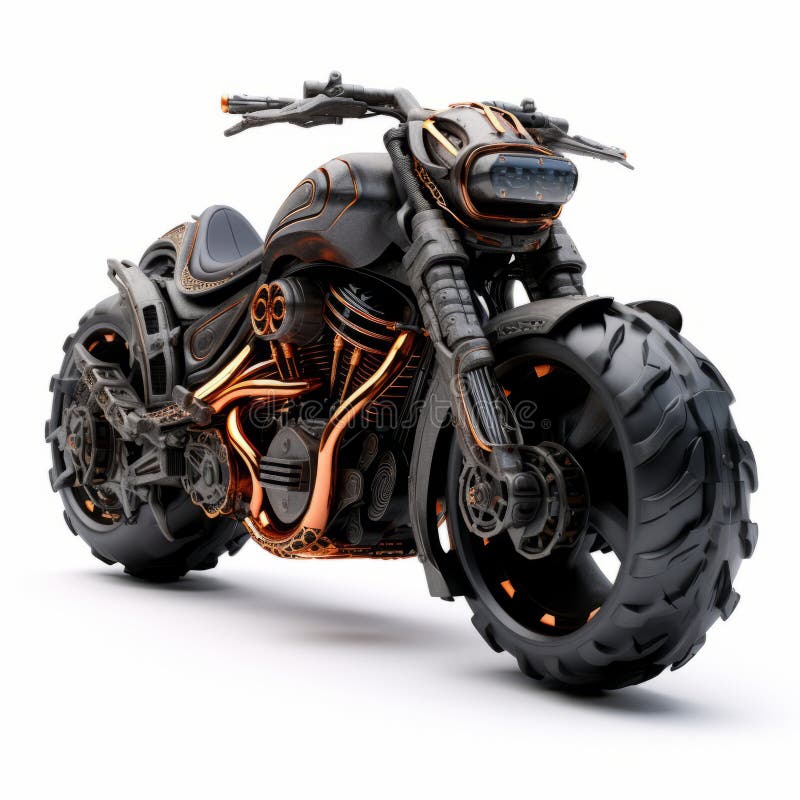 Apocalyptic Gothic Steampunk Motorcycle in Hyper-detailed 3d Rendering ...
