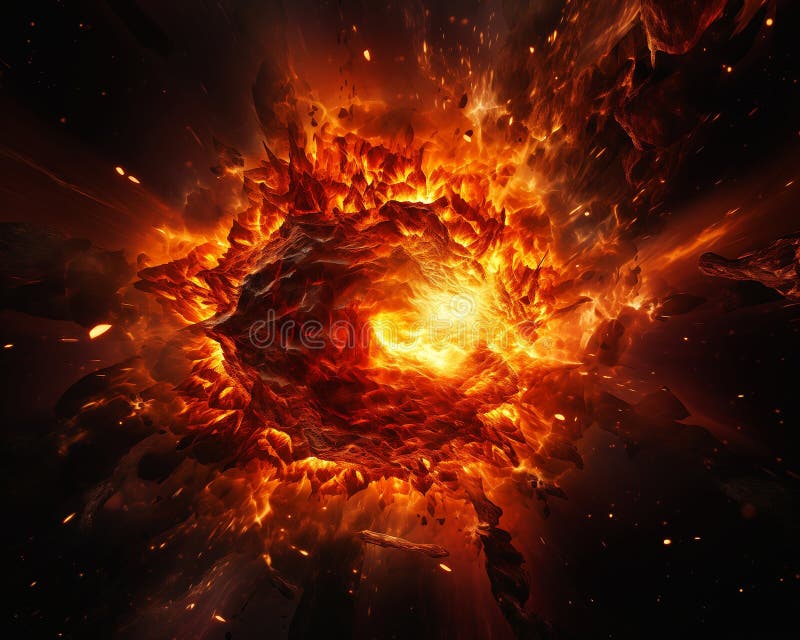 Apocalyptic Inferno: a Fiery Promotional Explosion Shattering Th Stock ...