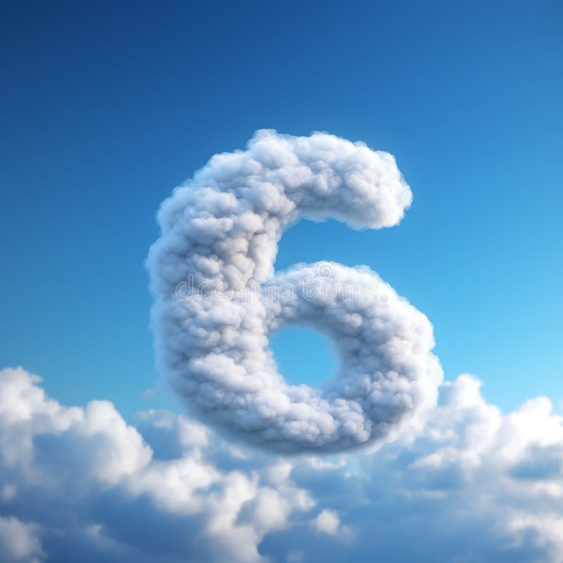 Apocalyptic Joy: Explosive 3d Cloud Image Resembling Number 6 Stock ...