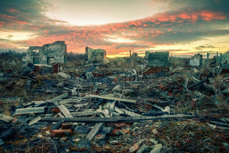 Earthquake, Natural Disaster, Apocalypse, Burning City Stock Image ...