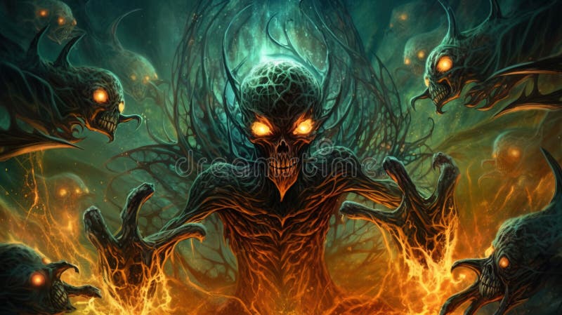 Satan is in Hell. Religious Demon. Devil& X27;s Fire. the Afterlife of ...