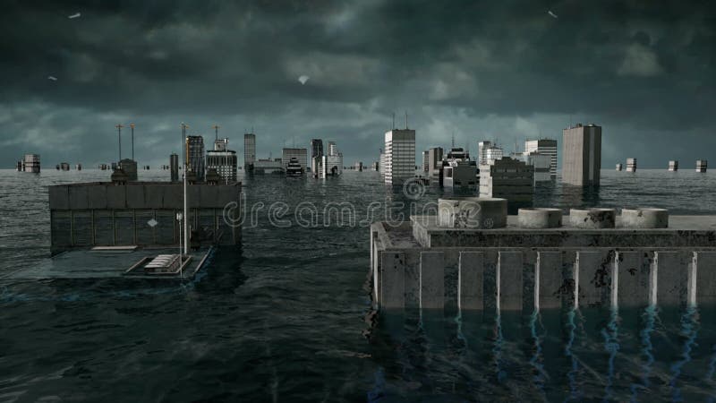 Apocalyptic Water View. Urban Flood. Storm Stock Footage - Video of ...