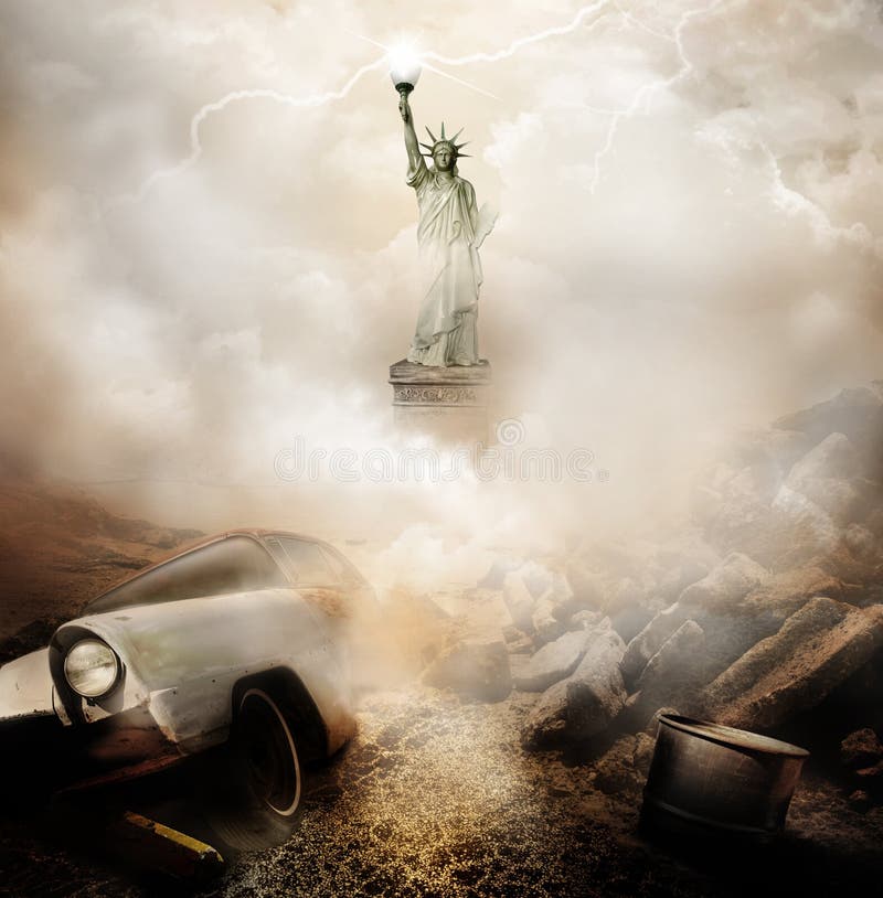 Apokalyps New York arkivfoto. Bild av förstörelse, begravt - 28379284