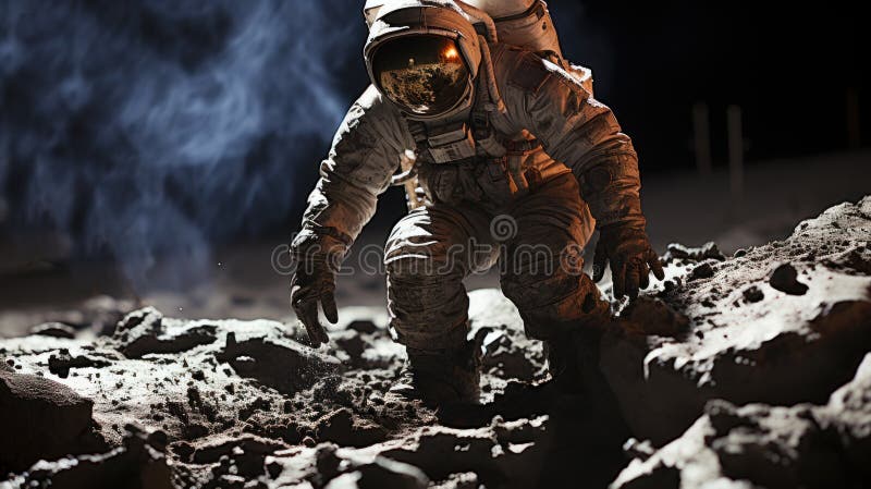Apollo 11 Astronaut on the Moon. July 20, 1969 Stock Illustration ...