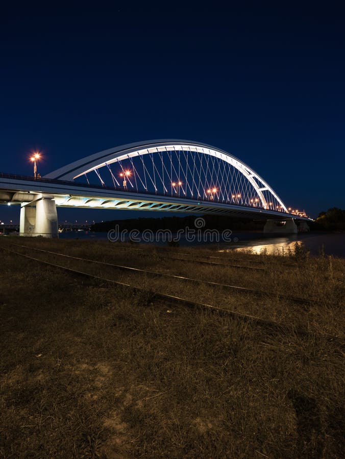 Apollo bridge by night stock image. Image of arch, construction - 108031611
