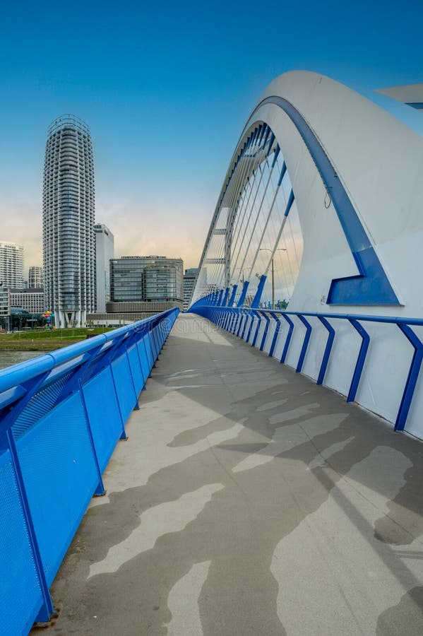 Apollo Bridge Over the Danube River in Bratislava Stock Image - Image ...