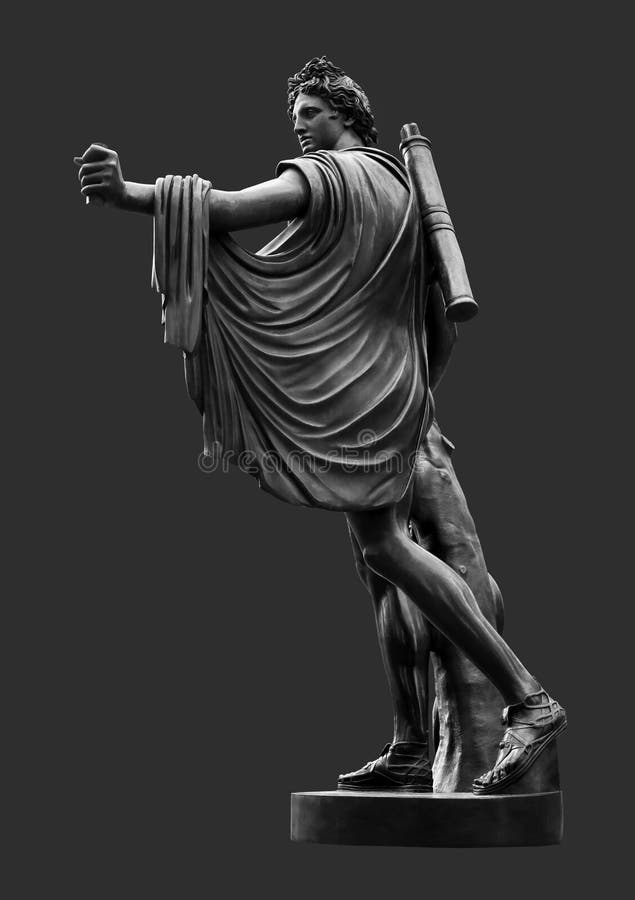 Apollo Bronze Statue imagem de stock. Imagem de grécia - 129074997