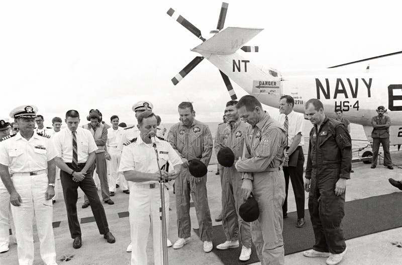 Apollo 13 Crew on Deck stock photo. Image of turbine - 218698960