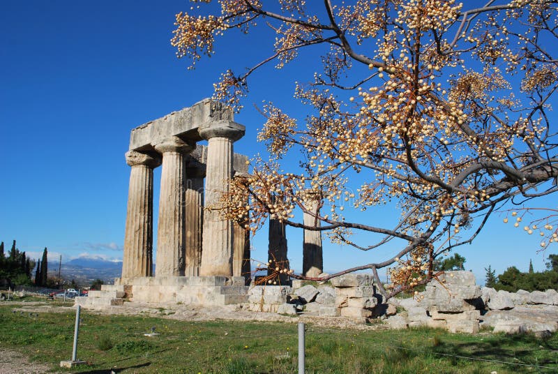 The Apollo Temple in Corinth Stock Image - Image of outdoors, corinth ...