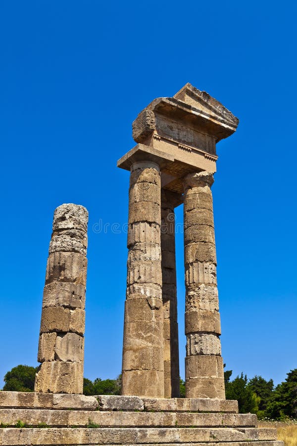 Ancient Temple of Apollo in Side Stock Photo - Image of architect, blue ...