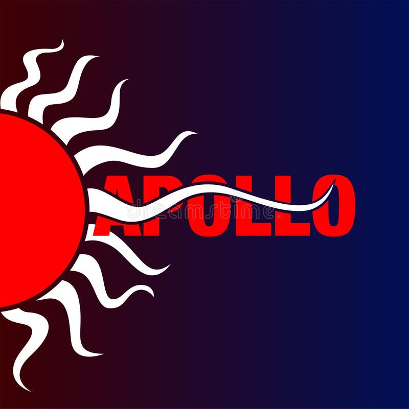 Apollo Typography Vector Icon with Sun Form Stock Vector - Illustration ...