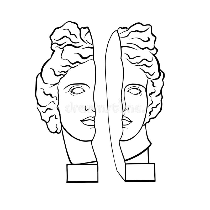 Face Greek Roman God Apollo Stock Illustrations – 281 Face Greek Roman ...