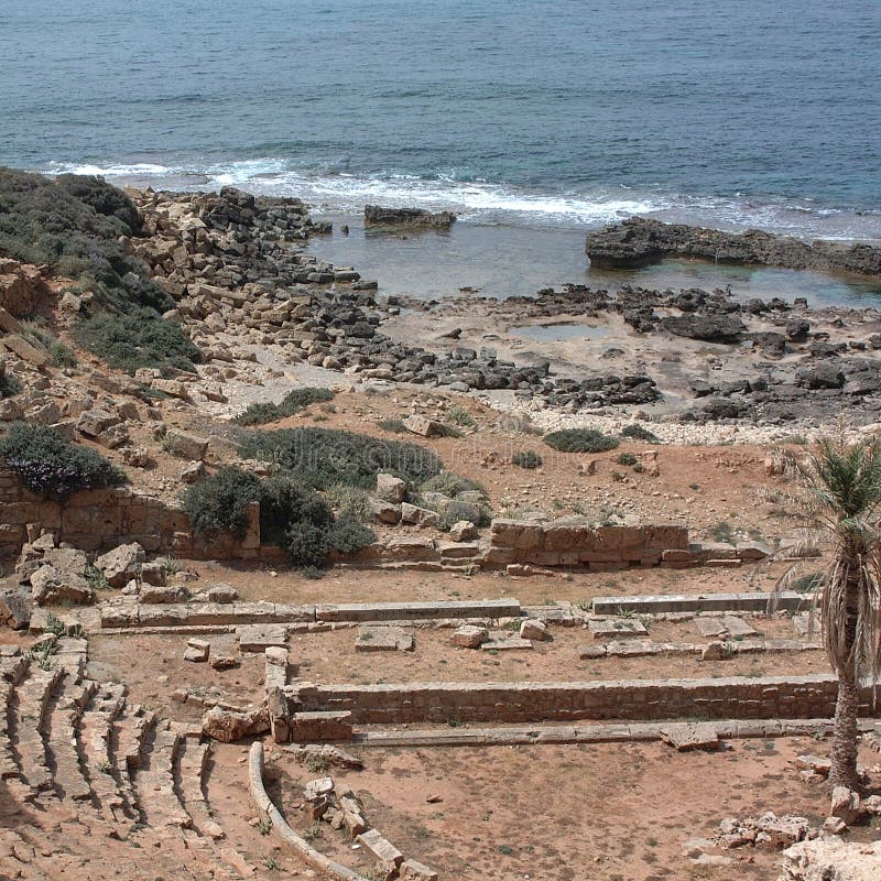 Ancient ruins in Apollonia stock photo. Image of theater - 109486842