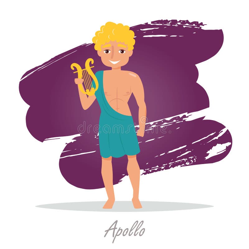 Apollo Olympian Greek God, Ejemplo Del Vector Del Personaje De Dibujos ...