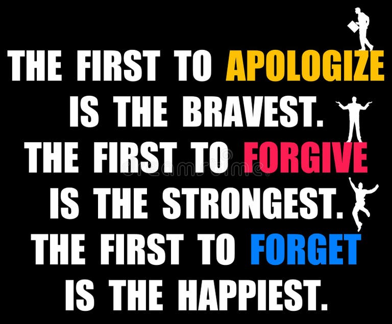 Apologize forgive forget stock illustration. Illustration of ...