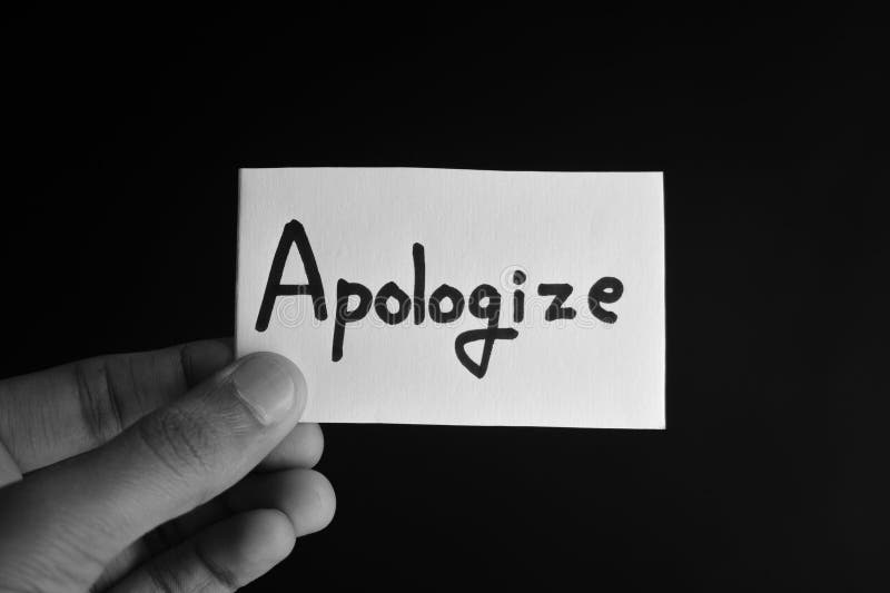 APOLOGIZE stock photo. Image of sheet, font, information - 373575902