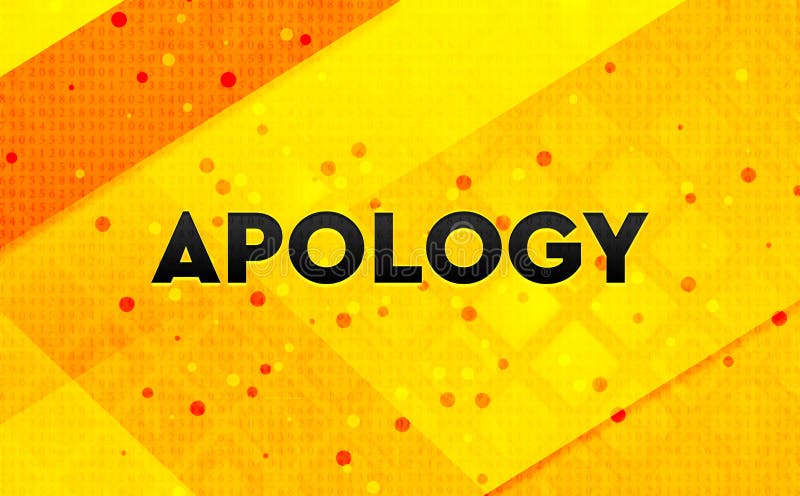 Apology Abstract Digital Banner Yellow Background Stock Illustration ...