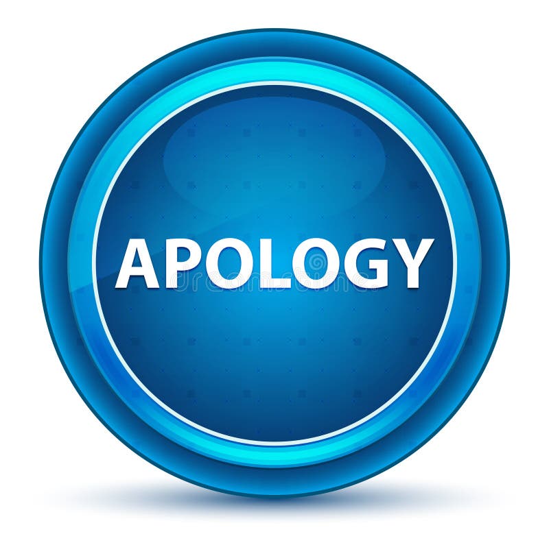Apology Eyeball Blue Round Button Stock Illustration - Illustration of ...