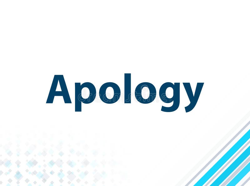 Apology Modern Flat Design Blue Abstract Background Stock Illustration ...