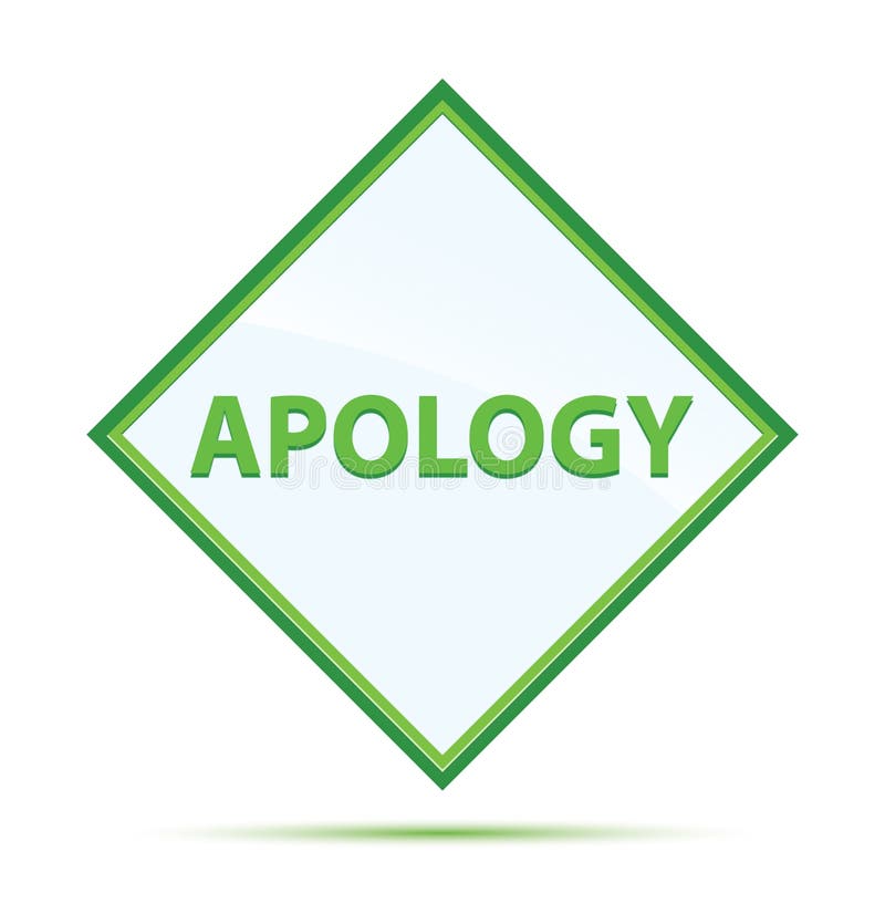 Apology Modern Abstract Green Diamond Button Stock Illustration ...