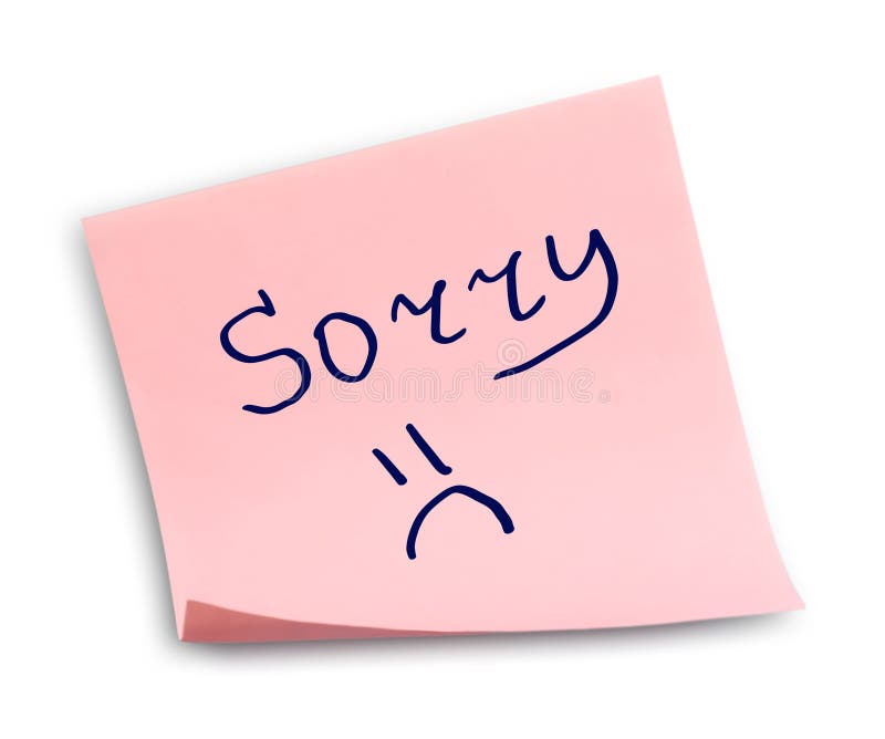 Sorry Note Apology Sticky White Background Stock Illustrations – 9 ...