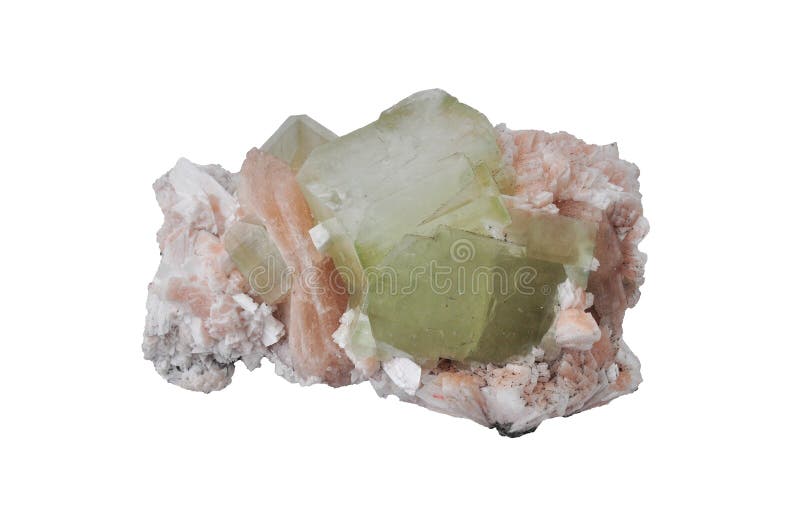 Apophyllite Light Green Color Stilbite in Pink Color Stock Photo ...