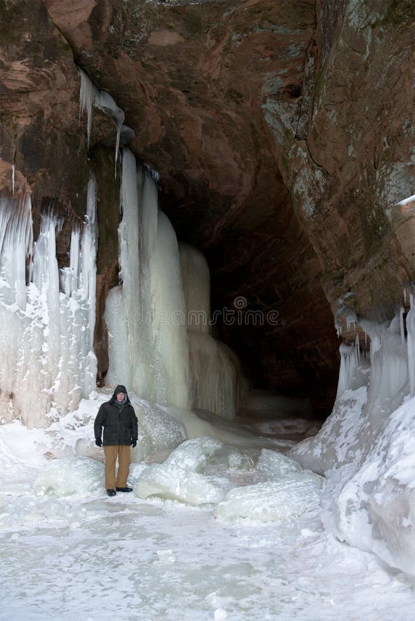 Apostle Islands Ice Caves, Winter Landscape Stock Photo - Image of cold ...