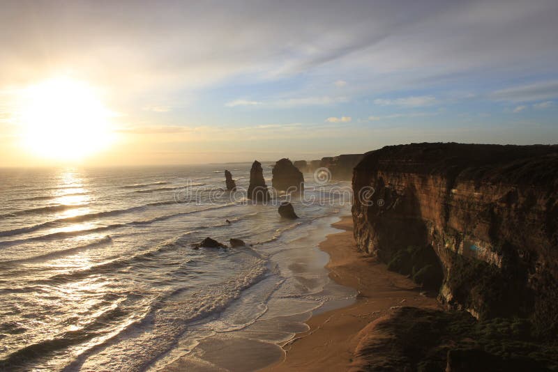 12 apostles at sunset stock image. Image of rocks, coast - 87822093