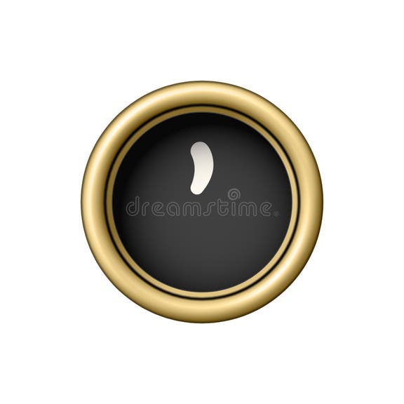Apostrophe Symbol. Vintage Golden Typewriter Button Isolated on White ...