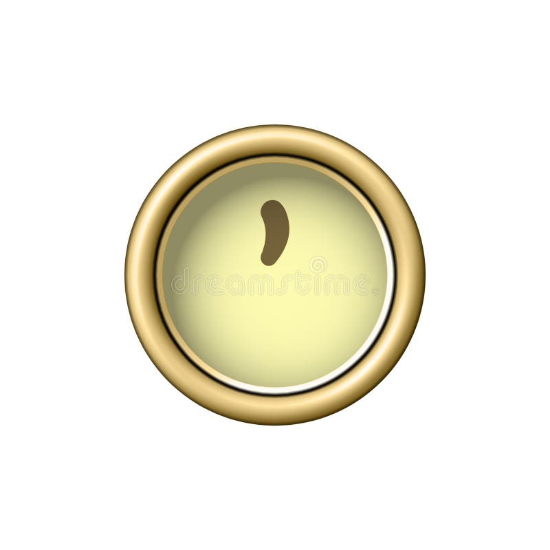 Apostrophe Symbol. Vintage Golden Typewriter Button Isolated on White ...