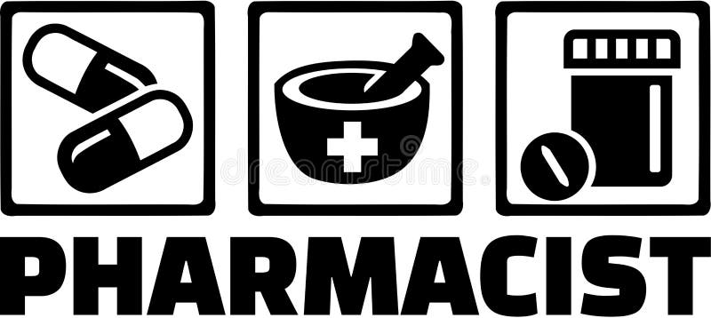 Apotheker Medicine Icons vektor abbildung. Illustration von graphik ...