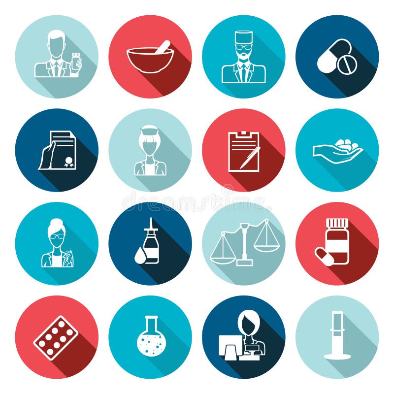 Apotheker Icons Set vektor abbildung. Illustration von notfall - 56298320