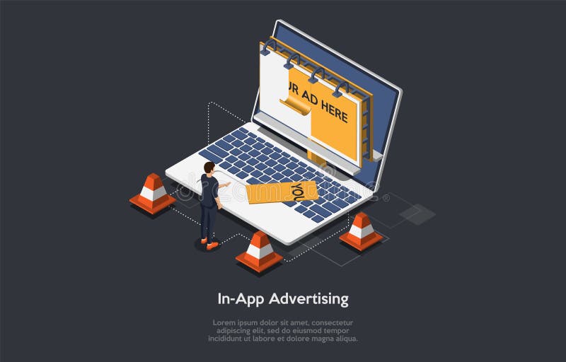 In-App Advertising Conceptual Design. Adverts Inside Programs, Mobile ...