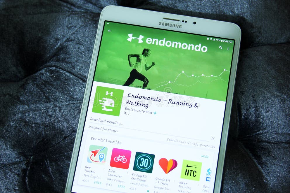 App Androide De Funcionamiento Y Que Camina De Endomondo Foto editorial ...