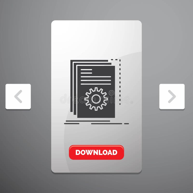 App, Build, Developer, Program, Script Glyph Icon in Carousal Pagination Slider Design & Red ...