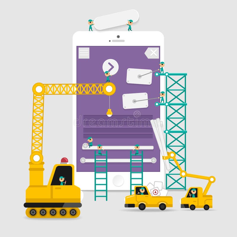 App Building stock vector. Illustration of button, engineering - 61366591