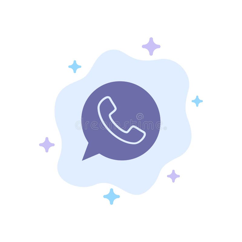 App, Chat, Telephone, Watts App Blue Icon on Abstract Cloud Background ...