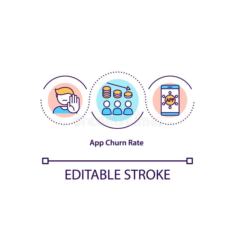 App Churn Rate Concept Icon Stock Vector - Illustration of concept ...